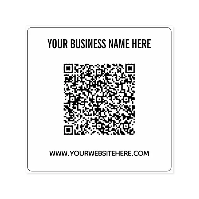 Custom QR Code and Text Business Stamp Template | Zazzle