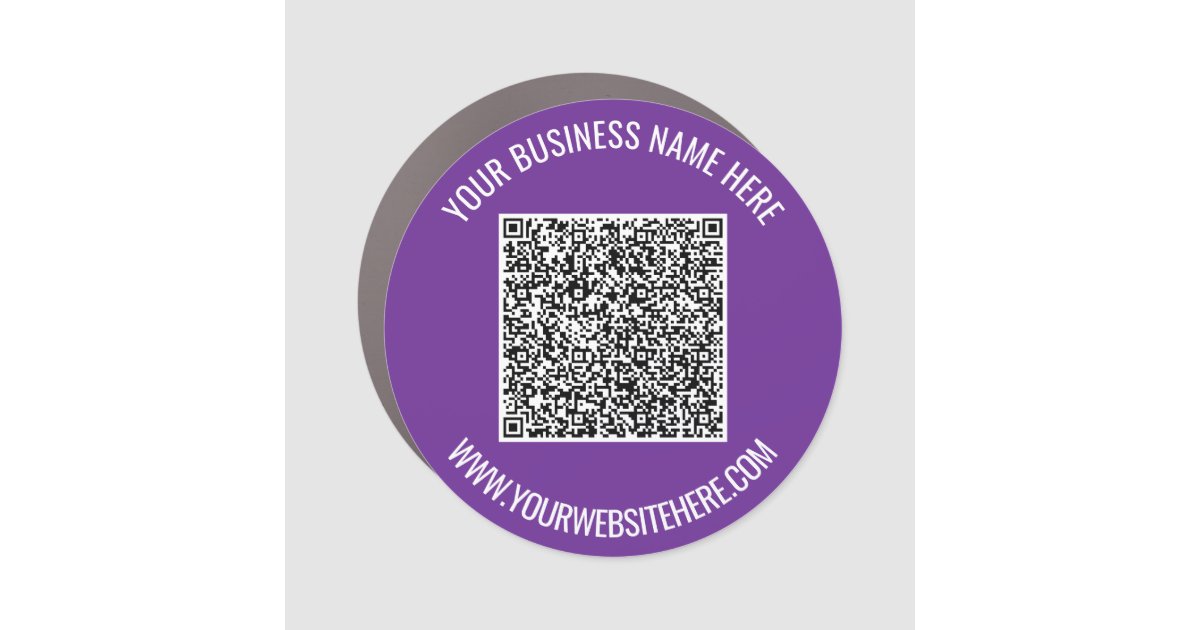 Custom QR Code and Text Car Magnet Choose Color | Zazzle
