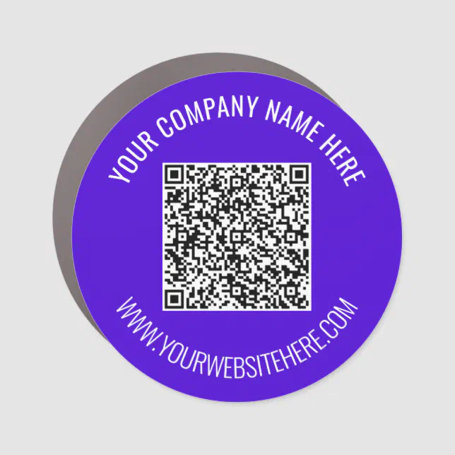 Custom QR Code and Text Car Magnet Template | Zazzle