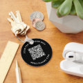 Custom QR Code and Text Corporate Swag Black Keychain | Zazzle