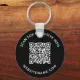 Custom QR Code and Text Corporate Swag Black Keychain | Zazzle