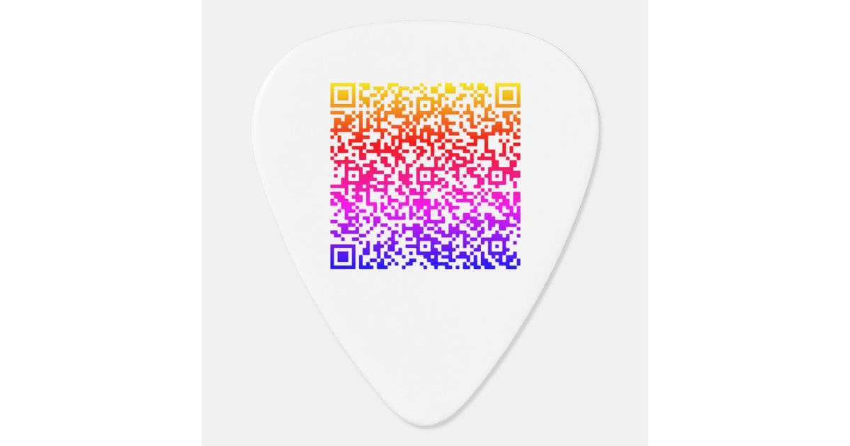 Custom QR Code and Text Guitar Pick Choose Colors | Zazzle