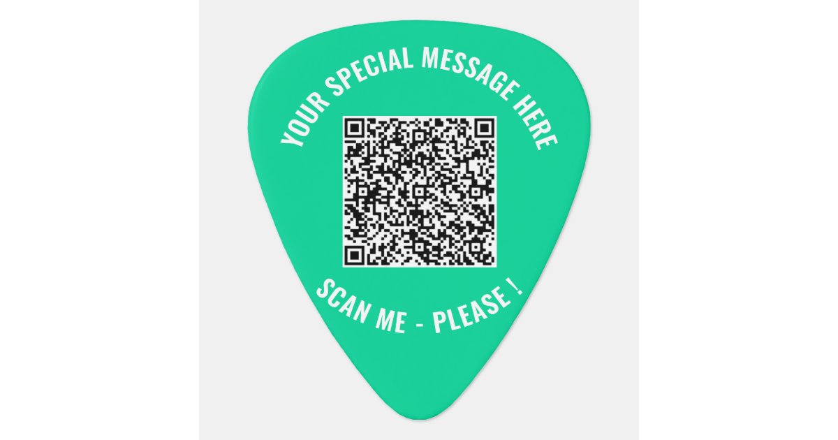 Custom QR Code and Text Guitar Pick Template | Zazzle