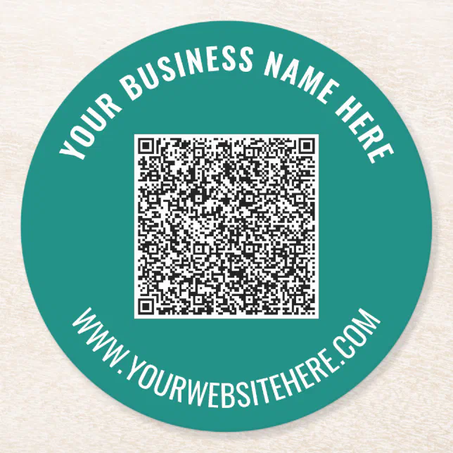 Custom QR Code and Text Paper Coasters Template | Zazzle