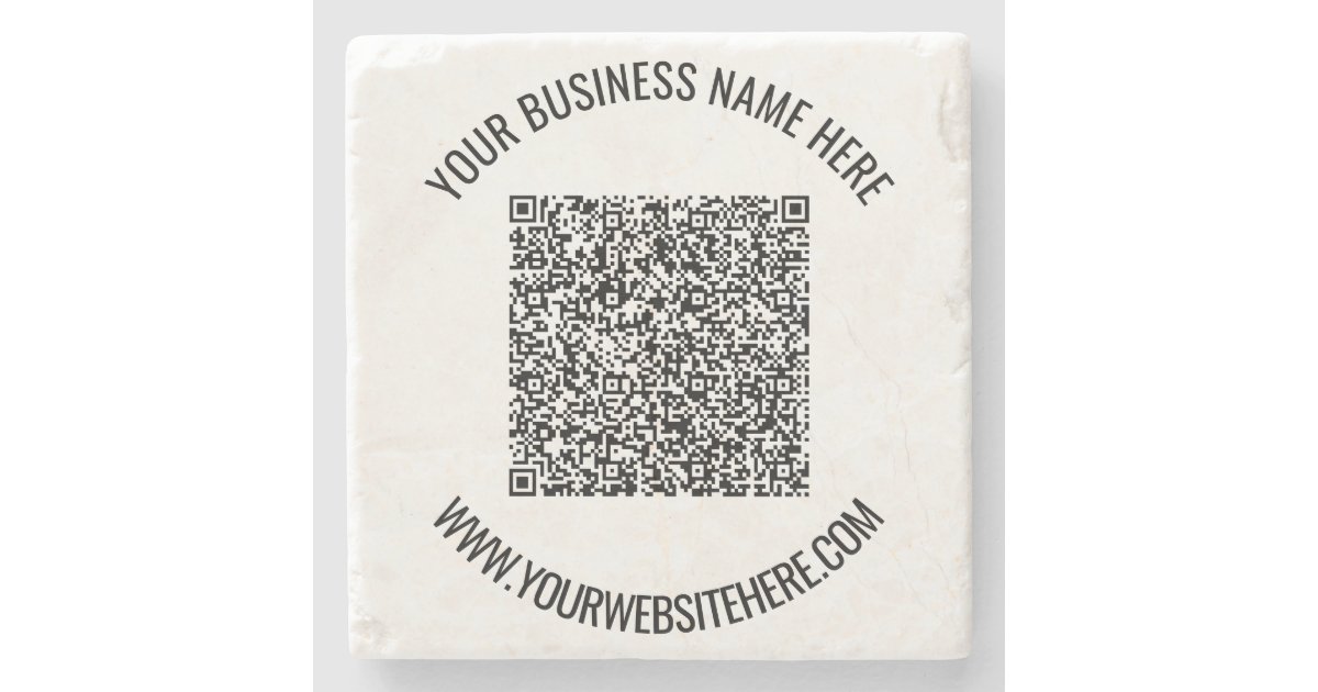 Custom QR Code and Text Personalized Stone Coaster | Zazzle