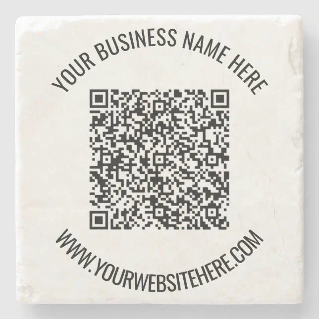Custom QR Code and Text Personalized Stone Coaster | Zazzle