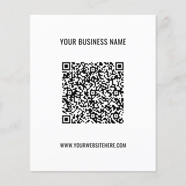 Custom QR Code and Text Promotional Business Flyer | Zazzle