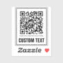 Custom QR code and text Sticker | Zazzle