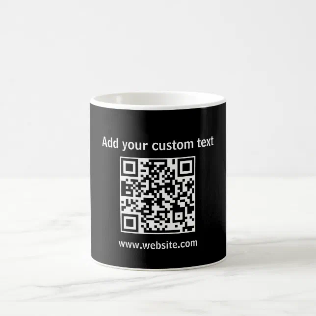 Custom Qr code black simple coffee business Mug | Zazzle