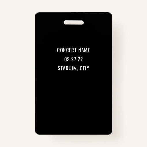 Custom QR Code Black White VIP All Access Pass Badge | Zazzle