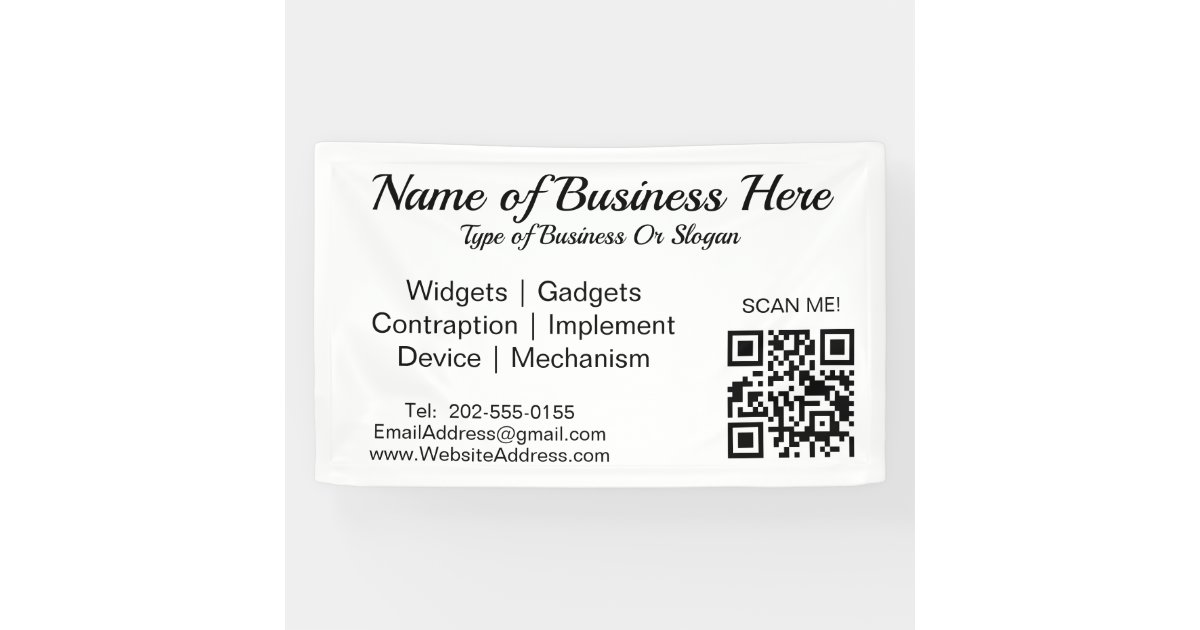 Custom QR Code Business Banner | Zazzle