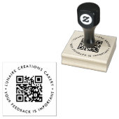 Custom QR Code Business Feedback Rubber Stamp | Zazzle