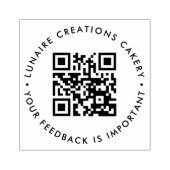 Custom QR Code Business Feedback Rubber Stamp | Zazzle