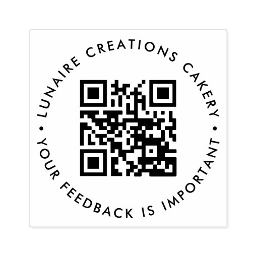 Custom QR Code Business Feedback Rubber Stamp | Zazzle
