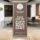 Custom QR Code Business Logo Contact Info Brown Retractable Banner | Zazzle