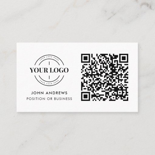 Custom QR Code Business Logo Modern Professional Business Card | Zazzle