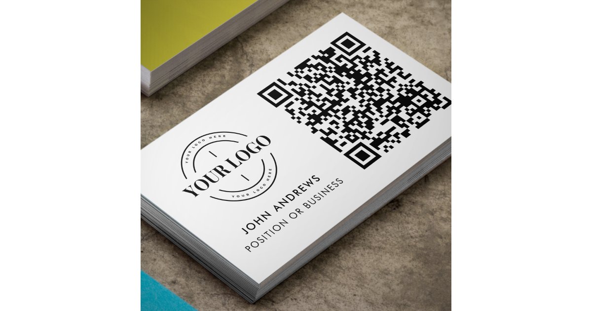 Custom QR Code Business Logo Modern Professional Business Card | Zazzle