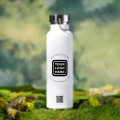 Custom QR Code Business Logo Name Text Water Bottle | Zazzle
