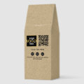 Custom QR Code Business Logo Social Media Kraft Roasted Coffee | Zazzle
