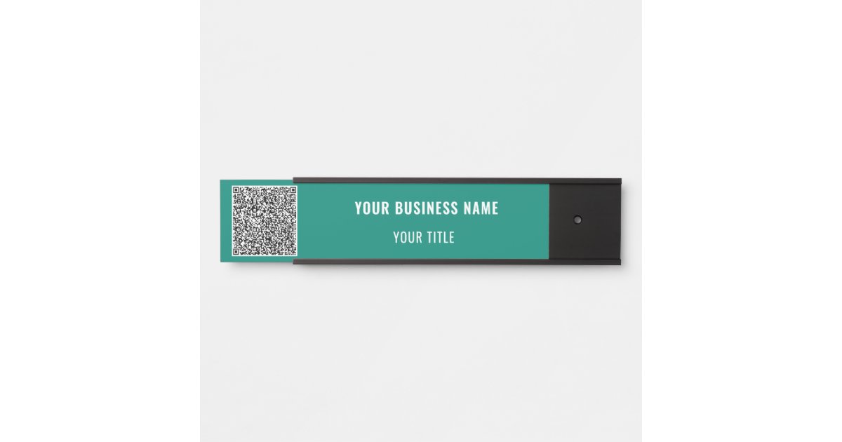 Custom QR Code Business Office Door Sign Template | Zazzle