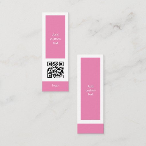 custom qr code business simple pink bookmark card | Zazzle