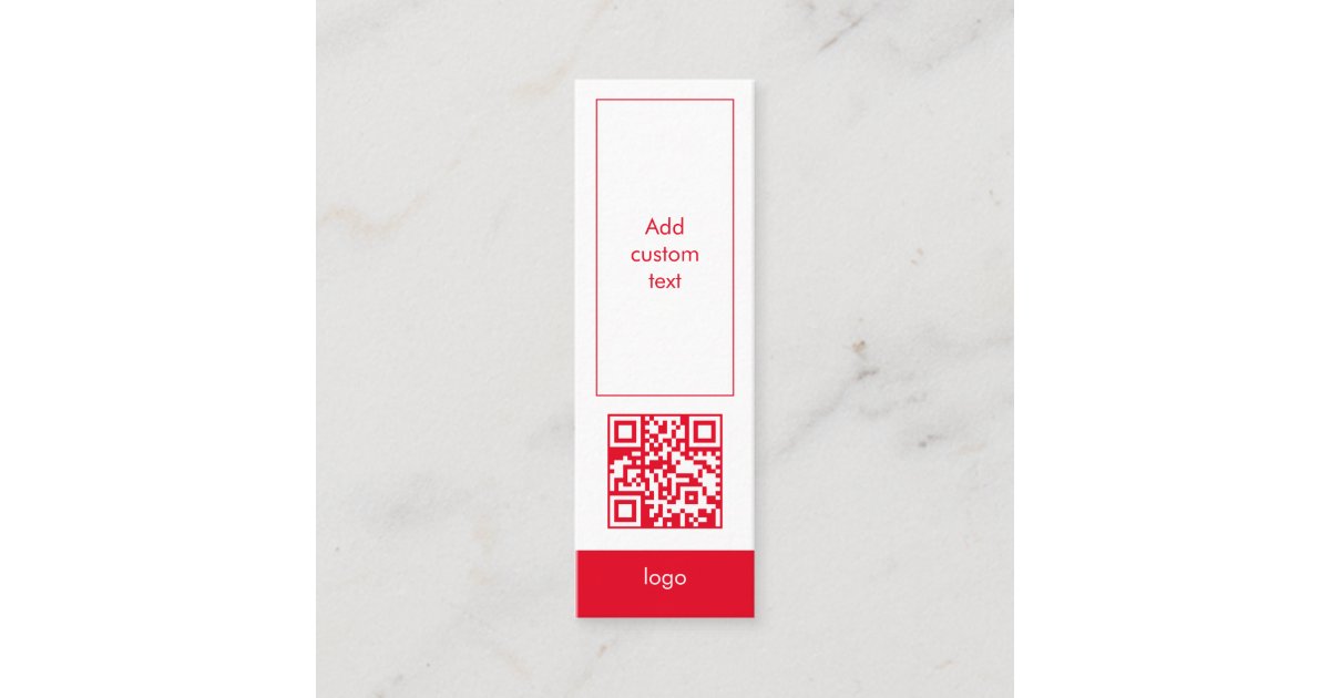 custom qr code business simple red bookmark card | Zazzle
