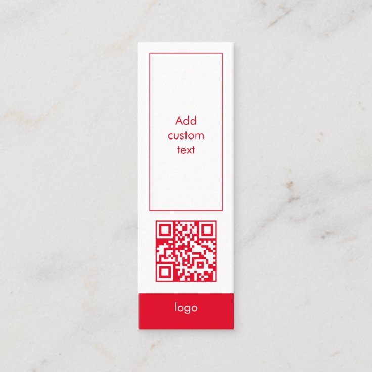 custom qr code business simple red bookmark card | Zazzle