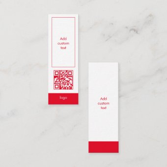 custom qr code business simple red bookmark card | Zazzle
