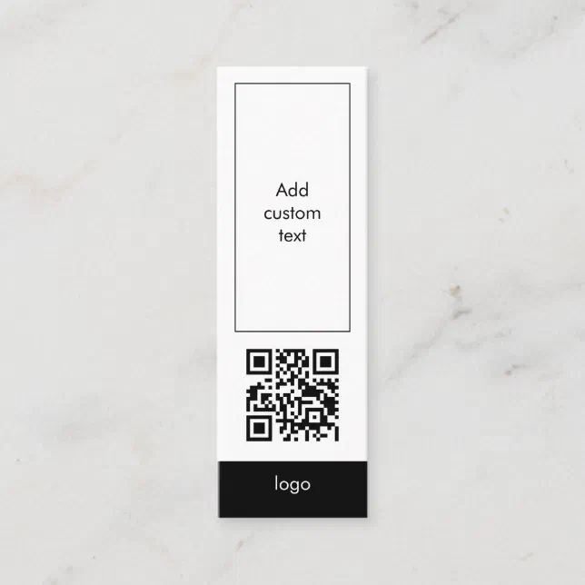 custom qr code business simple white bookmark card | Zazzle