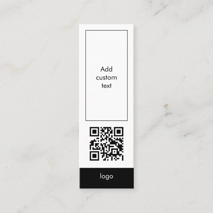 custom qr code business simple white bookmark card | Zazzle