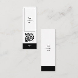 custom qr code business simple white bookmark card | Zazzle