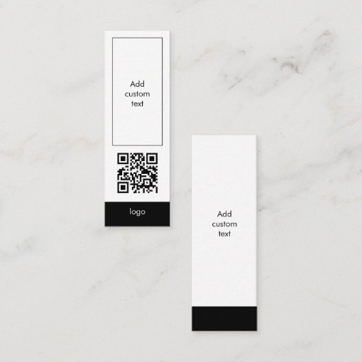 custom qr code business simple white bookmark card | Zazzle