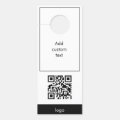 custom qr code business simple white card door hanger | Zazzle