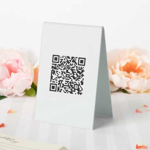 Custom QR Code business Table Tent Sign | Zazzle
