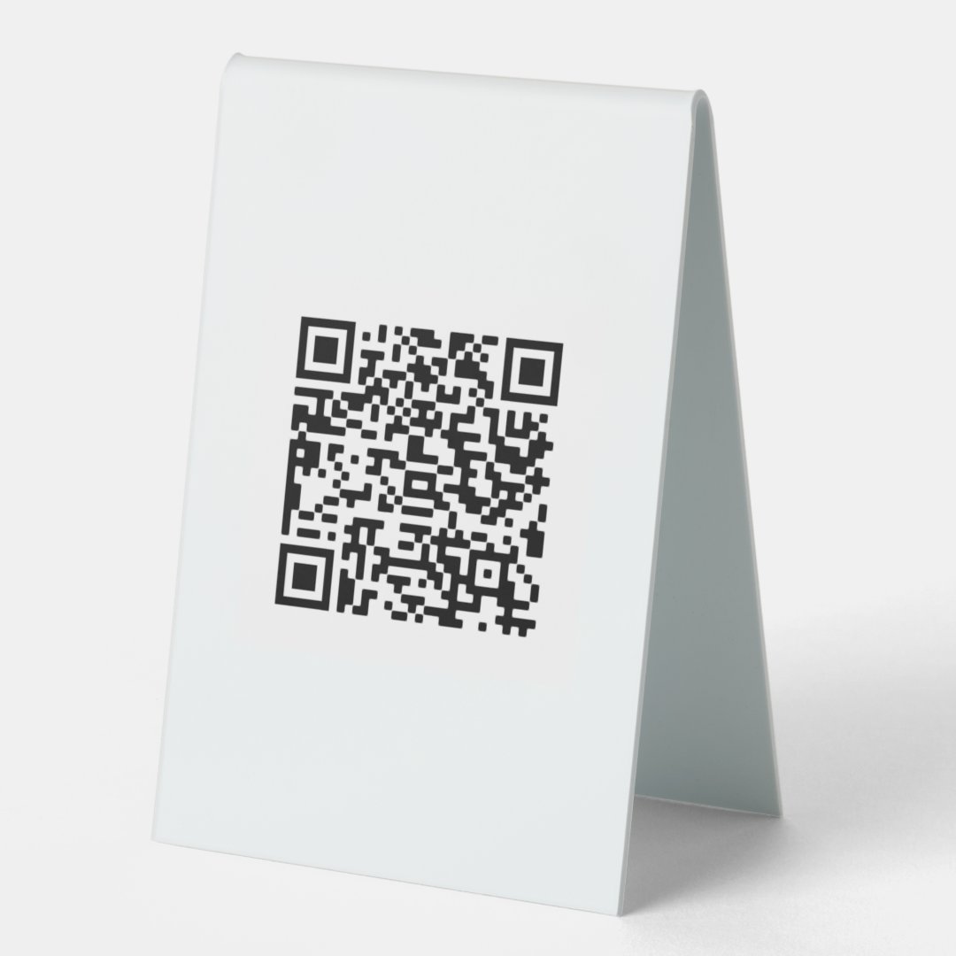 Custom QR Code business Table Tent Sign | Zazzle