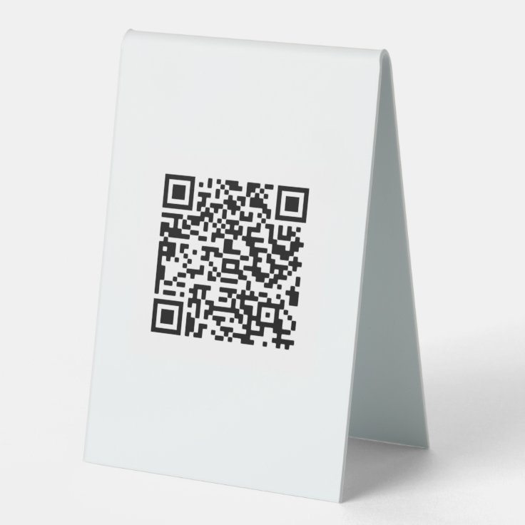 Custom QR Code business Table Tent Sign | Zazzle