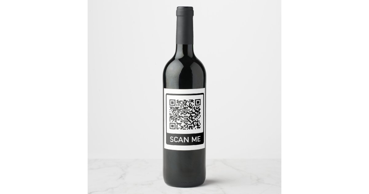 Custom QR Code business Wine Label | Zazzle