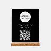Custom QR Code Check-in Scan Logo Black Acrylic Sign | Zazzle