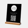 Custom QR Code Check-in Scan Logo Black Acrylic Sign | Zazzle