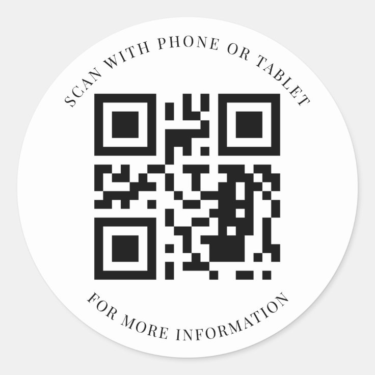 Custom QR Code Classic Round Sticker | Zazzle