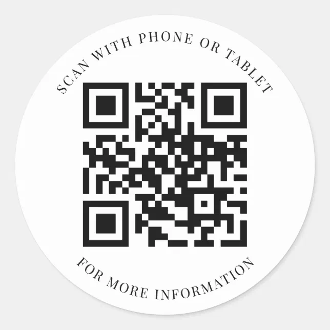 Custom QR Code Classic Round Sticker | Zazzle
