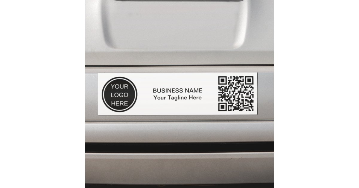 Custom QR Code & Company Logo Branding Corporate Bumper Sticker | Zazzle