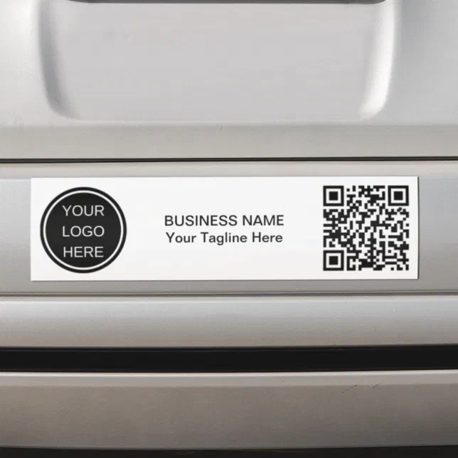 Custom QR Code & Company Logo Branding Corporate Bumper Sticker | Zazzle