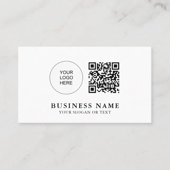 Custom QR Code Company Logo Here Business Cards | Zazzle