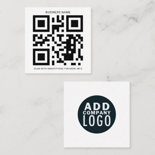 Custom QR Code Create Your Own Square Business Card | Zazzle