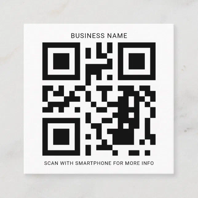 Custom QR Code Create Your Own Square Business Card | Zazzle