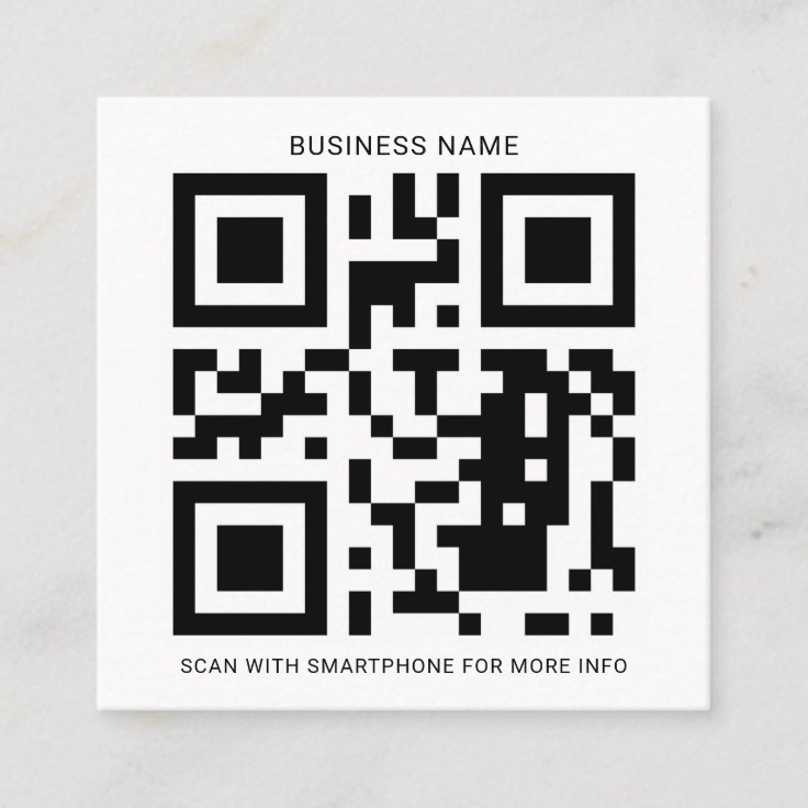 Custom QR Code Create Your Own Square Business Card | Zazzle