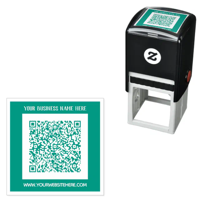 Custom QR Code Info Name Website Self-inking Stamp | Zazzle