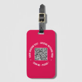 Custom QR Code Info Text and Colors Luggage Tag | Zazzle