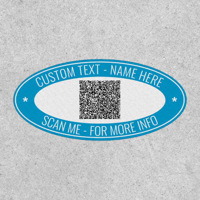Custom QR Code Info Text and Colors Stamp Patch | Zazzle